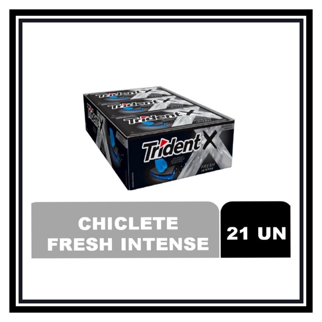 Chiclete Adams Trident Intense C/21 Unidades preto | Shopee Brasil
