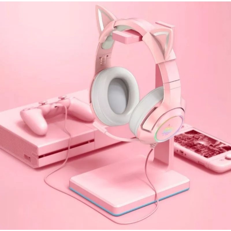 ONIKUMA K9 GATINHO Gamer Headset Pink Cat Girl RGB Fone De Ouvido Para ...