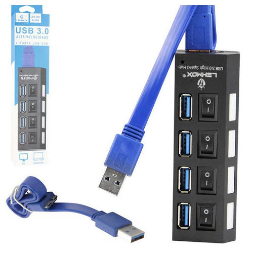 Hub Usb 7 Portas 2.0 Hd Extensor Pen Drive Mouse Teclado TV 768 ...