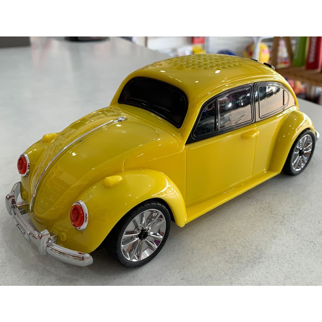 Caixa de Som Fusca Amarelo USB/Bluetooth/TF/Aux | Shopee Brasil