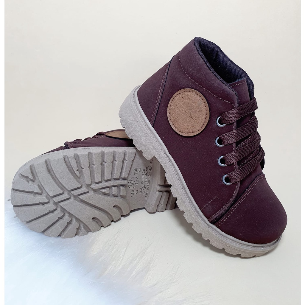 Bota Masculina Infantil Coturno Botinha Menino Confortável 20 ao 27 ...