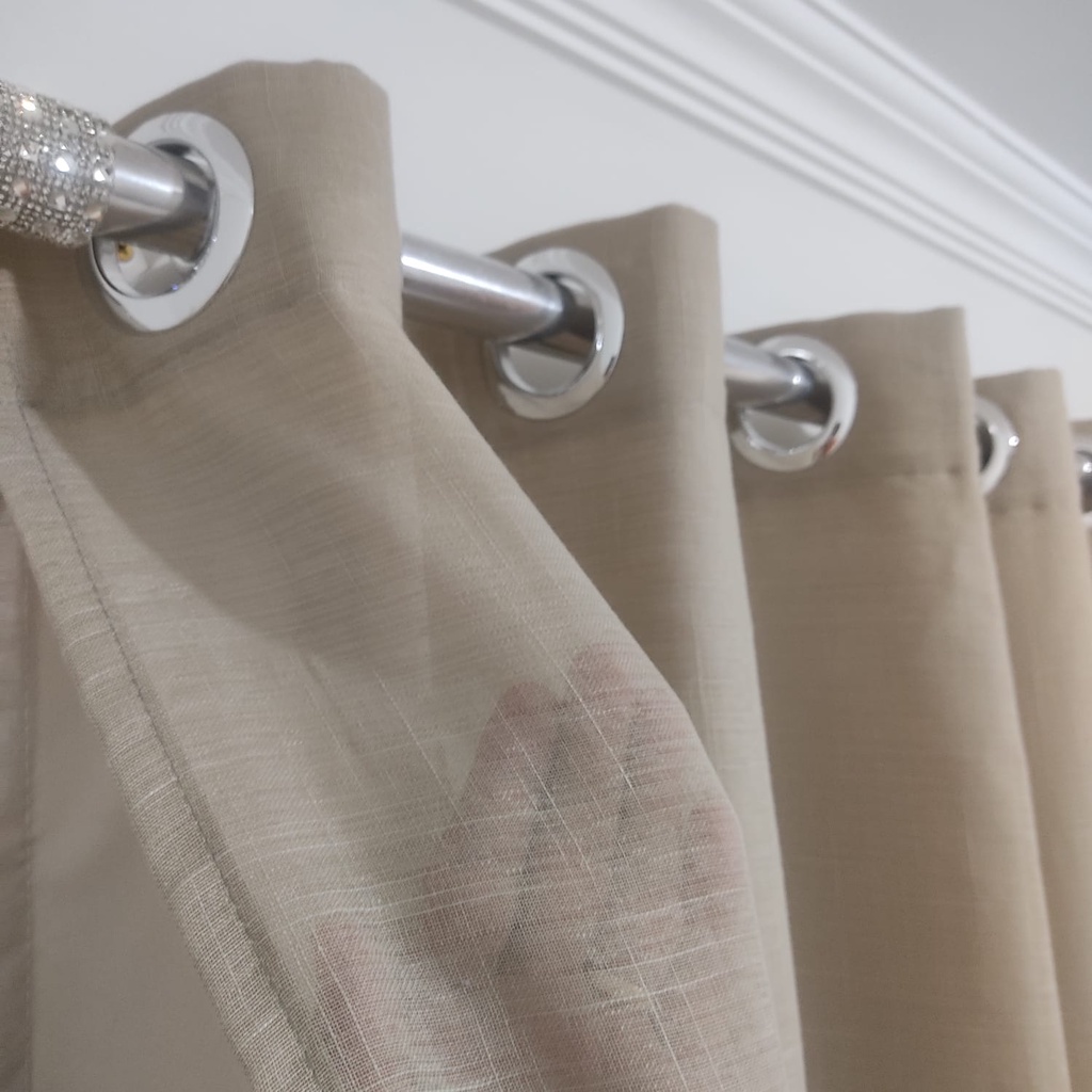Cortina De Voal Voil Linho Com Forro Microfibra Leve Luxo 3,00x1,30 ...
