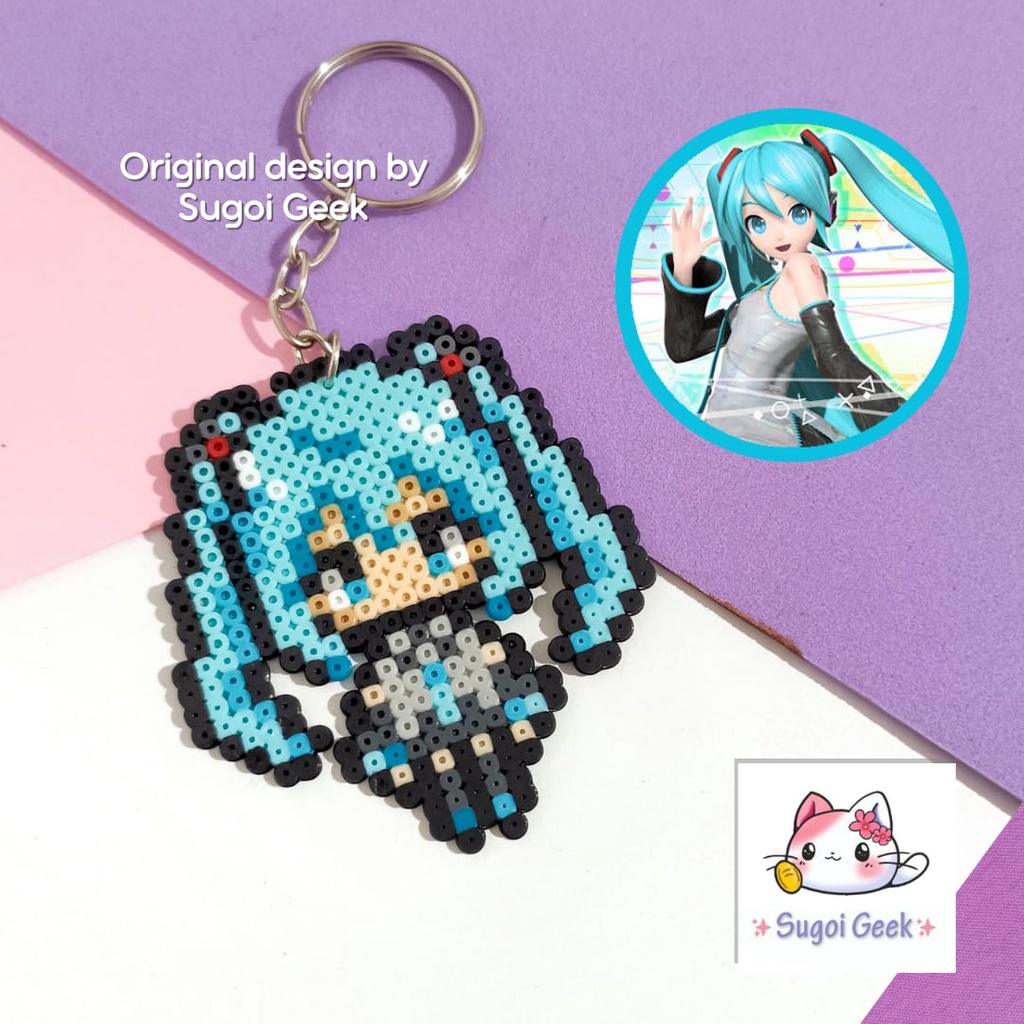 Chibi Miku Hatsune Hama Beads Design Diy Perler Beads Perler Bead Art ...