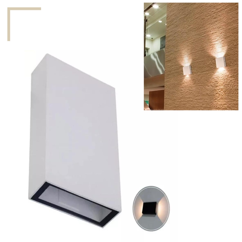 Arandela Blindada Efeito 2 Fachos Duplo Led 4w 3000k Oferta! | Shopee Brasil