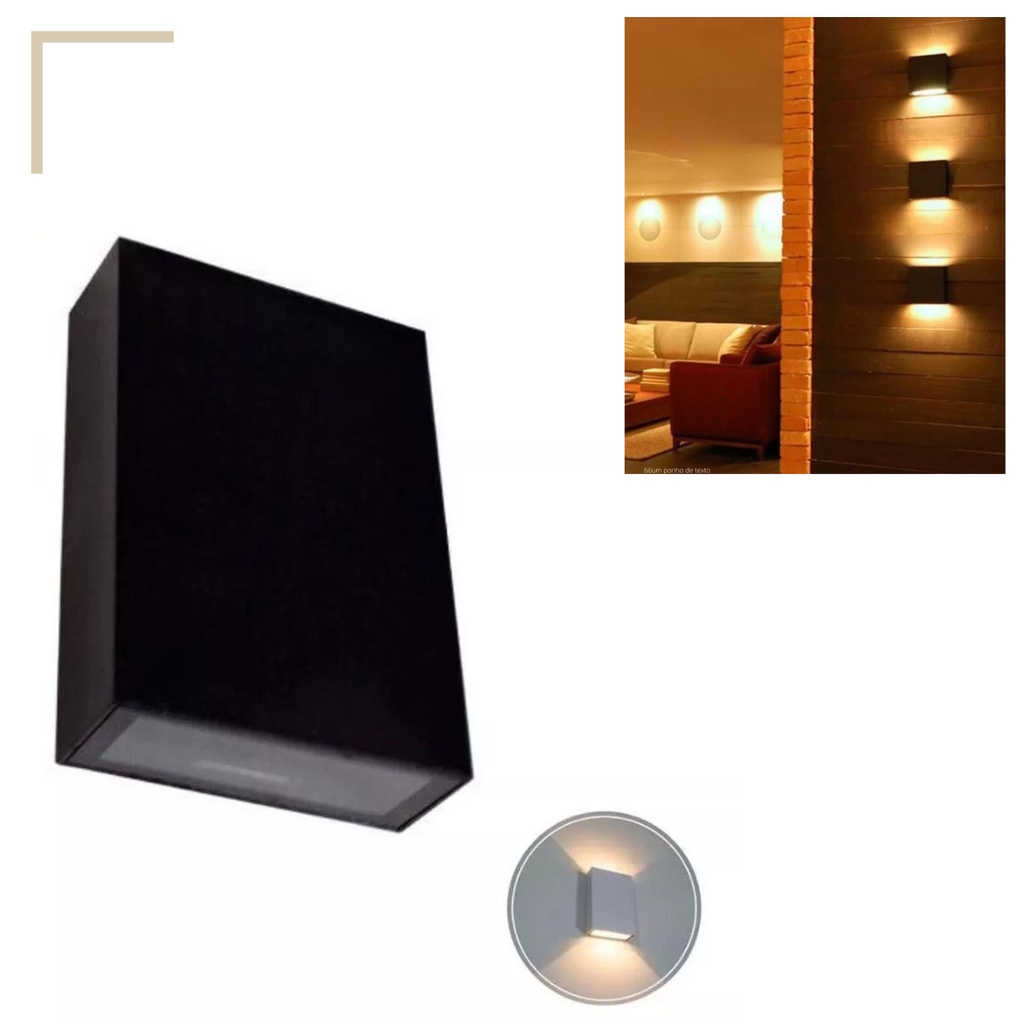 Arandela Blindada Efeito 2 Fachos Duplo Led 4w 3000k Oferta! | Shopee Brasil