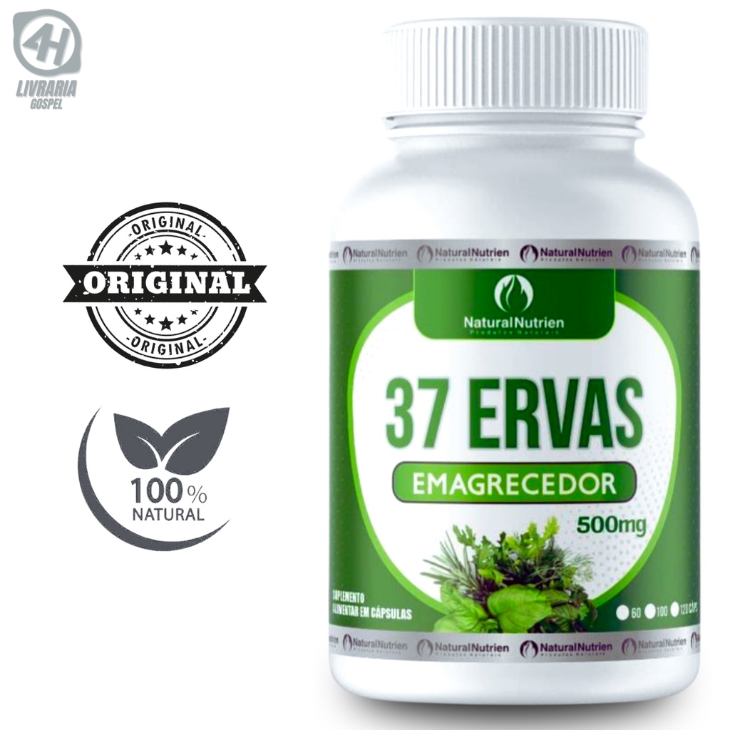 Embalagem 37 Ervas 100 Cápsulas de 500mg Cada | Shopee Brasil