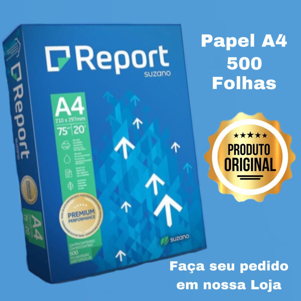 Papel Sulfite A4 Report Branco 75g Resma Com 500 Folhas | Shopee Brasil
