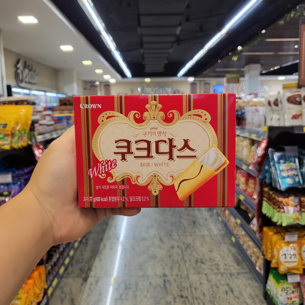 Biscoito Coreano Crown Couque D'asse - White Torte 77g | Shopee Brasil