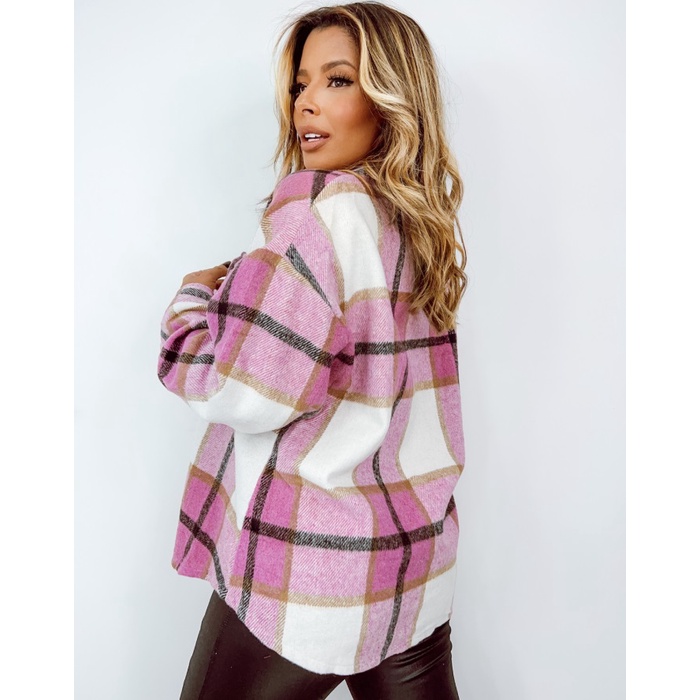 Blusa Camisa Feminina Flanelada Estampa Xadrez Quadriculada Manga Longa Moda Gringa Inverno ...