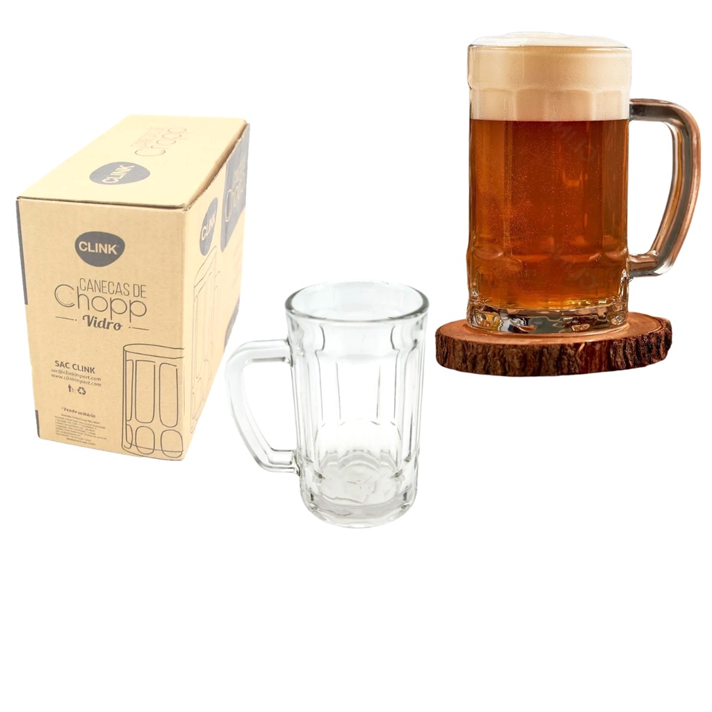 Kit De Canecas De Chopp Em Vidro Com 2 Peças 400ml Chop | Shopee Brasil