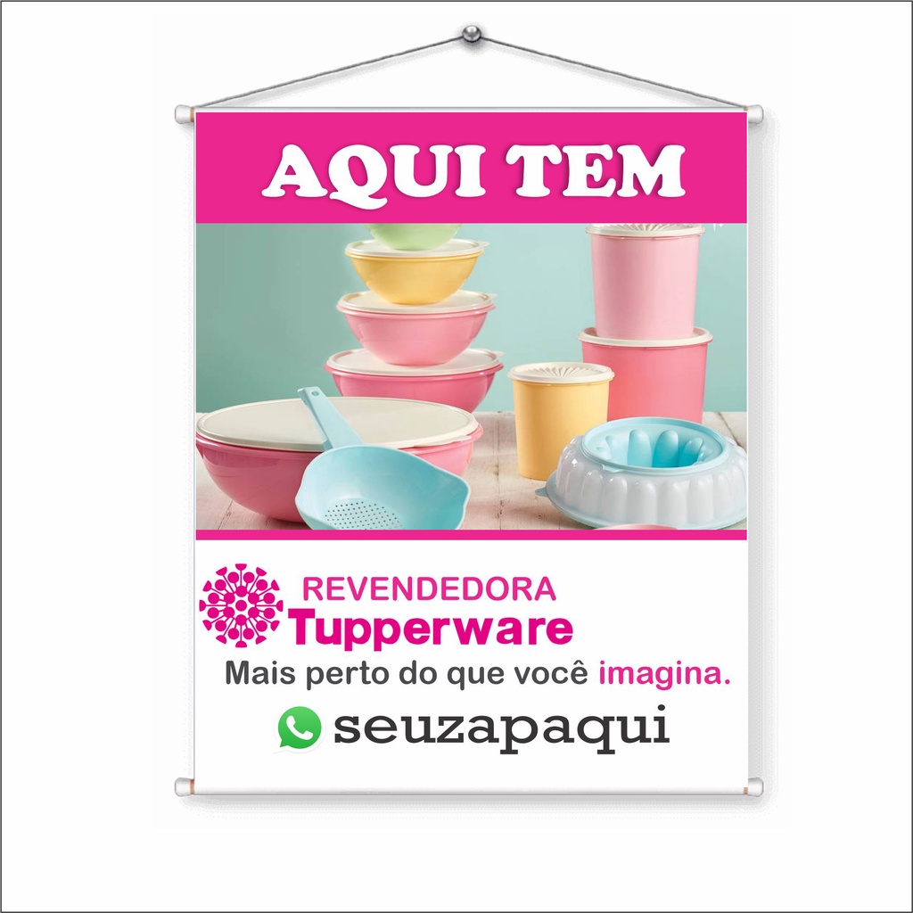 Banner Personalizado Revendedora tupperware 60x50 a prova d'água ...