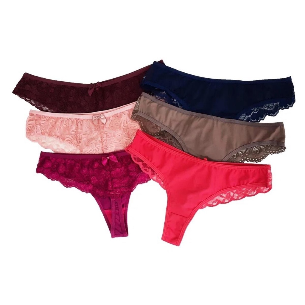 Kit 10 Calcinhas Fio Dental Renda Sexy - Tanga Sexy - Escorrega o Preço