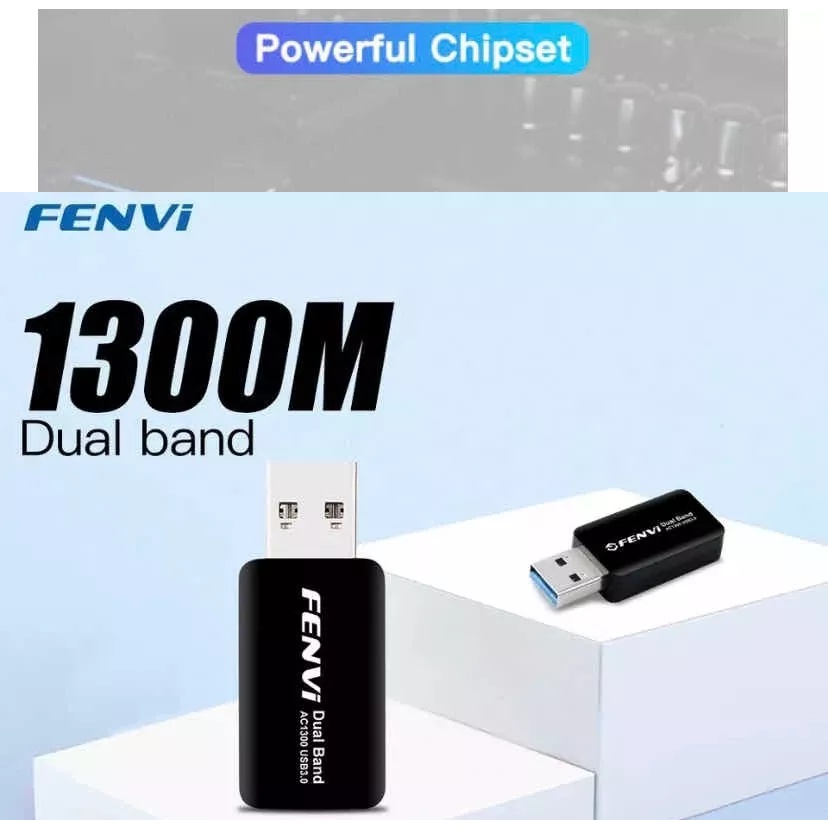 Adaptador Wifi 5 Dual Band Fenvi 1300 Mbps Usb Rede Wireless | Shopee ...
