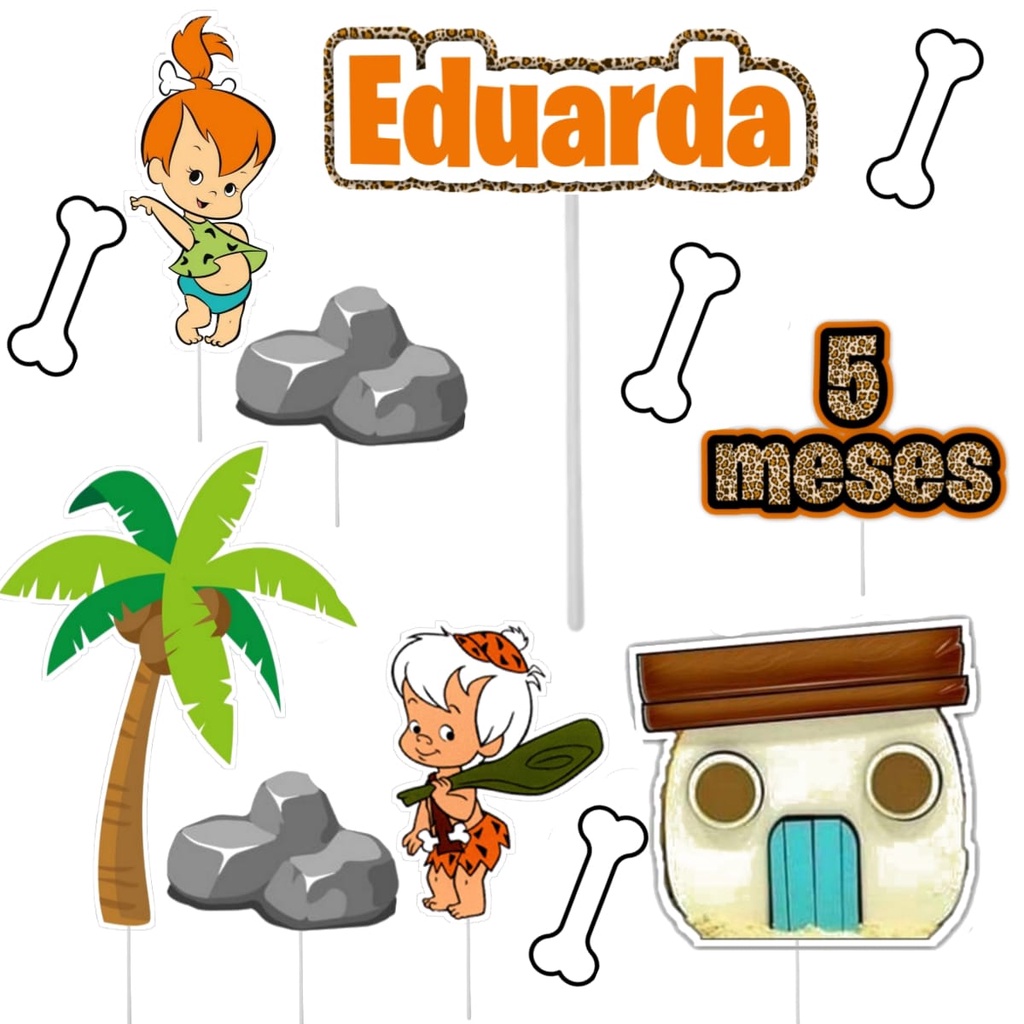 Topo Topper Decoração De Bolo Enfeite Pedrita Flintstones | Shopee Brasil