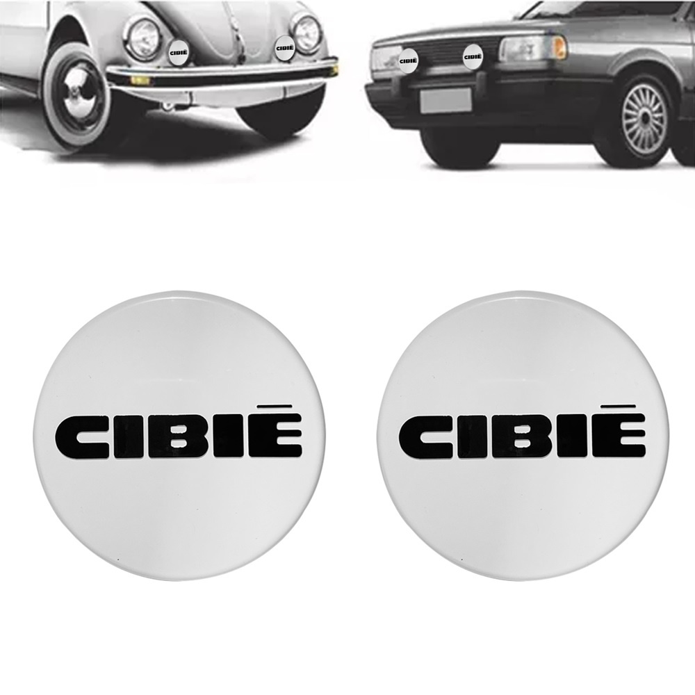Par Capa Branca Emblema Cibie Farol Milha Neblina Redondo | Shopee Brasil