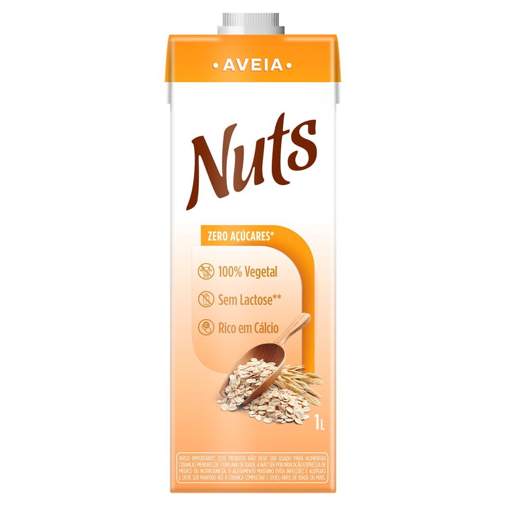 Leite Vegetal de Aveia Nuts 1L (C/6 unid) | Shopee Brasil