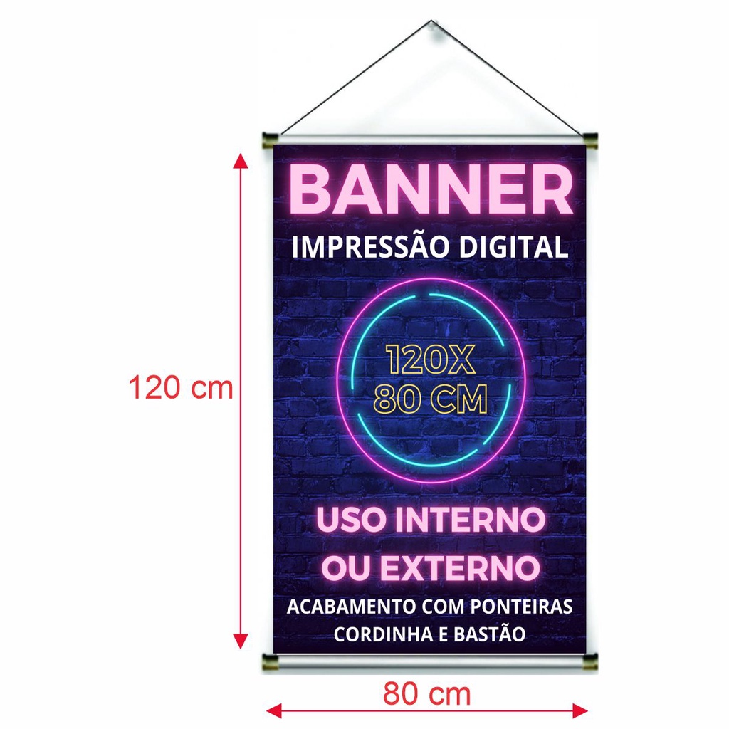 Banner Faixa Placa Lona Baner UV Personalizado 100x150 ILHÓS ...