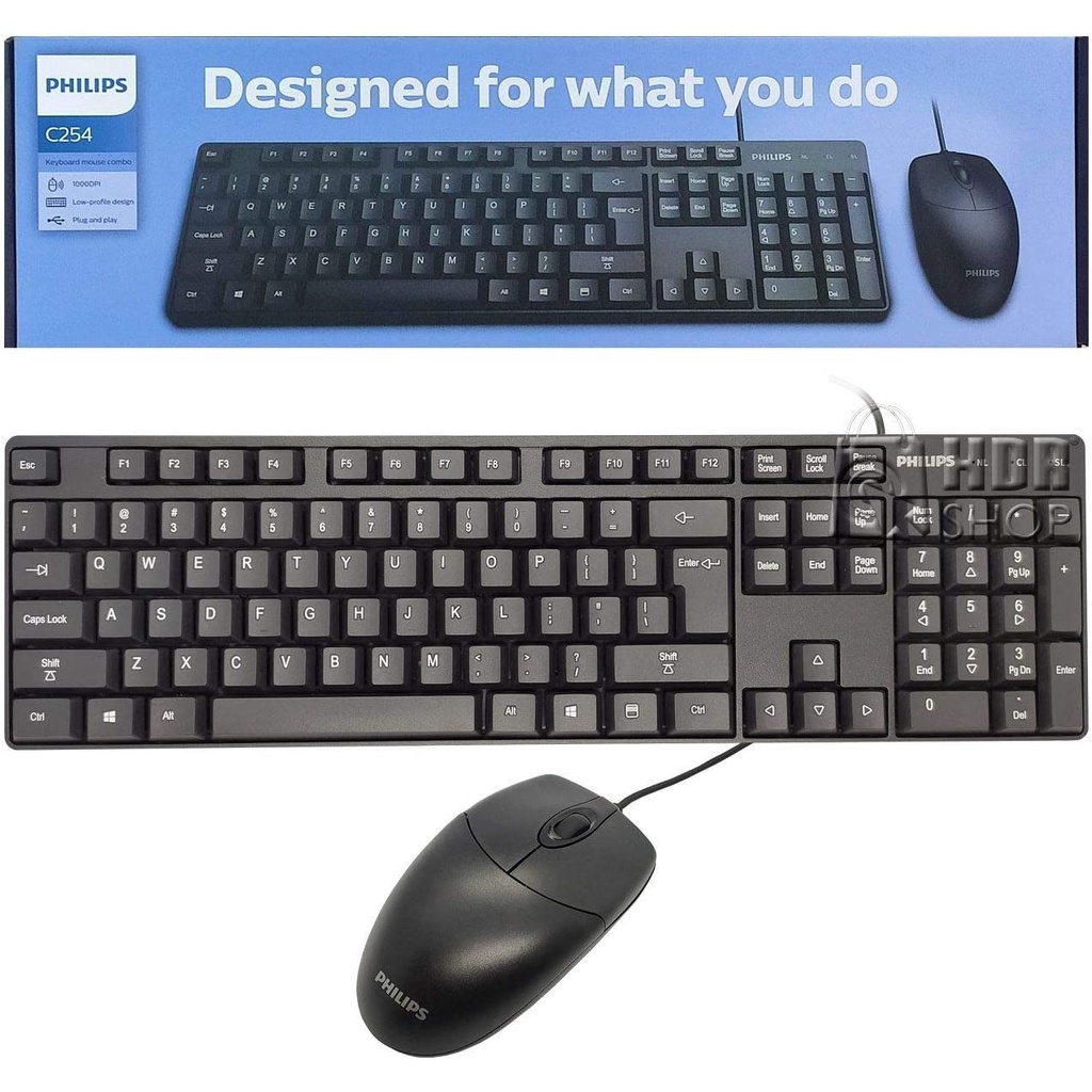 Kit Teclado e Mouse Philips C254 Abnt2 Português Com Ç Com Fio Usb ...