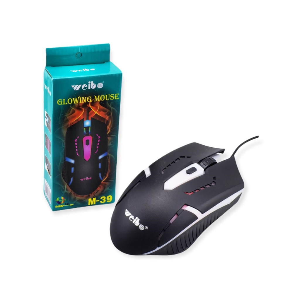 Mouse gamer com luz de LED RGB colorido 3200 DPI com fio LN | Shopee Brasil