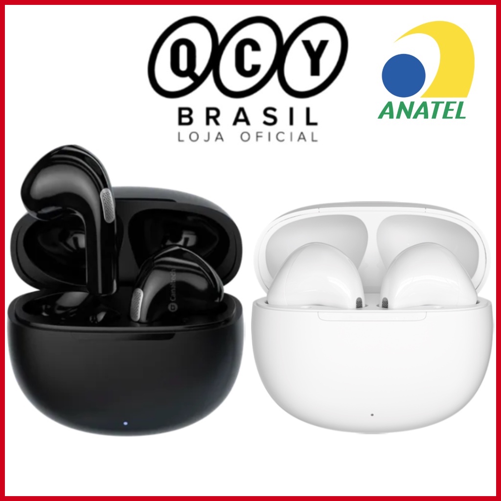 Fone de Ouvido QCY T20 AilyPods Bluetooth 5.3 Cancelamento de Ruido ENC e Modo Game | Shopee Brasil