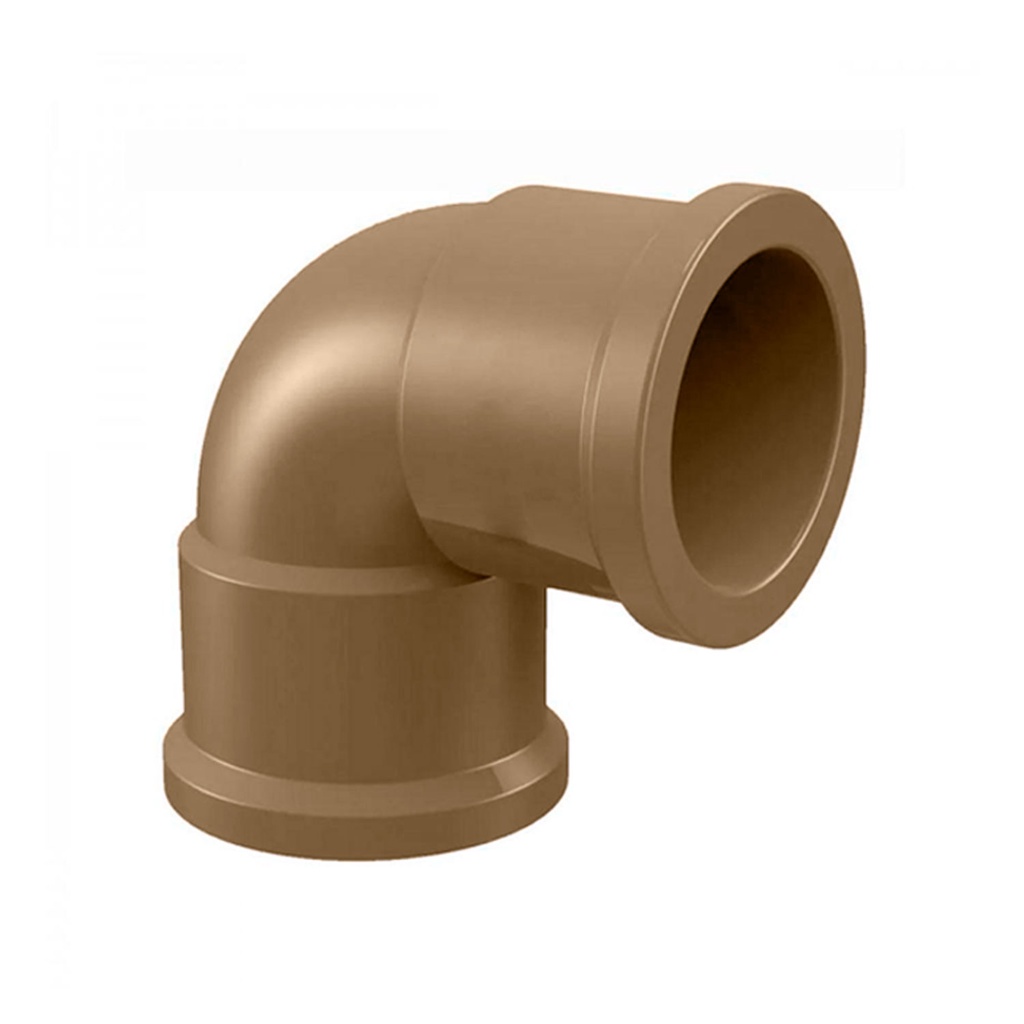 Joelho/Cotovelo Soldável 90°x25mm PVC Marrom - Faz a Boa!
