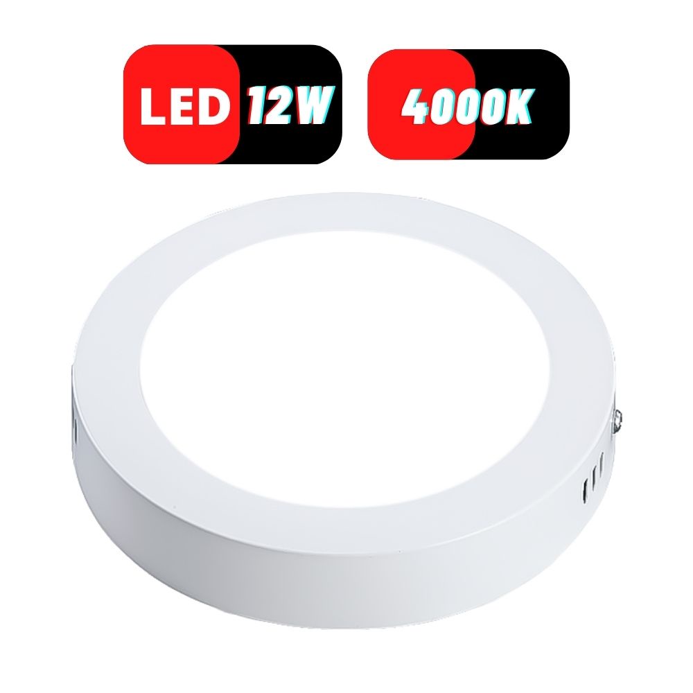 Luminária Teto Painel LED 12W Sobrepor Branco Neutro 4000k | Shopee Brasil
