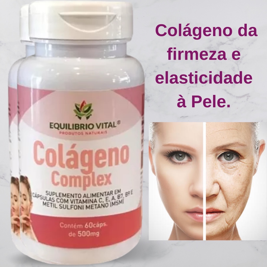 Colágeno Complex • 60 cápsulas 500mg Equilíbrio | Shopee Brasil