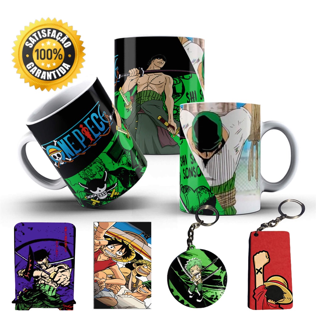 Caneca One Piece Zoro Kit Personalizado com 5 Produtos | Shopee Brasil