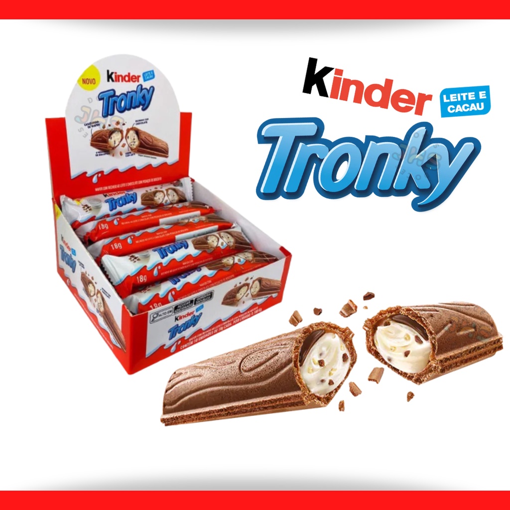 Chocolate Wafer Kinder Tronky C/10 Unidades de 18g - Ferrero | Shopee ...