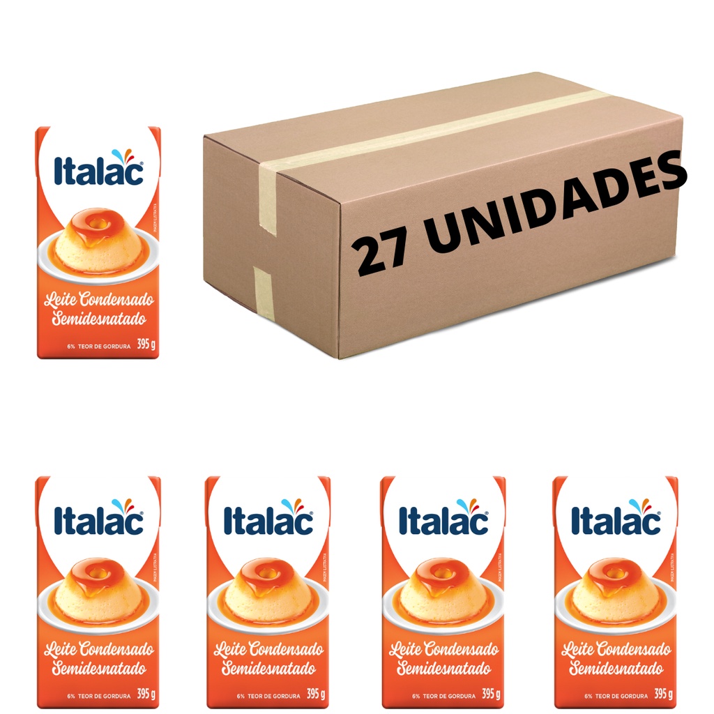 Leite condensado ITALAC 395g semidesnatado - Kit com 27 unidades ...