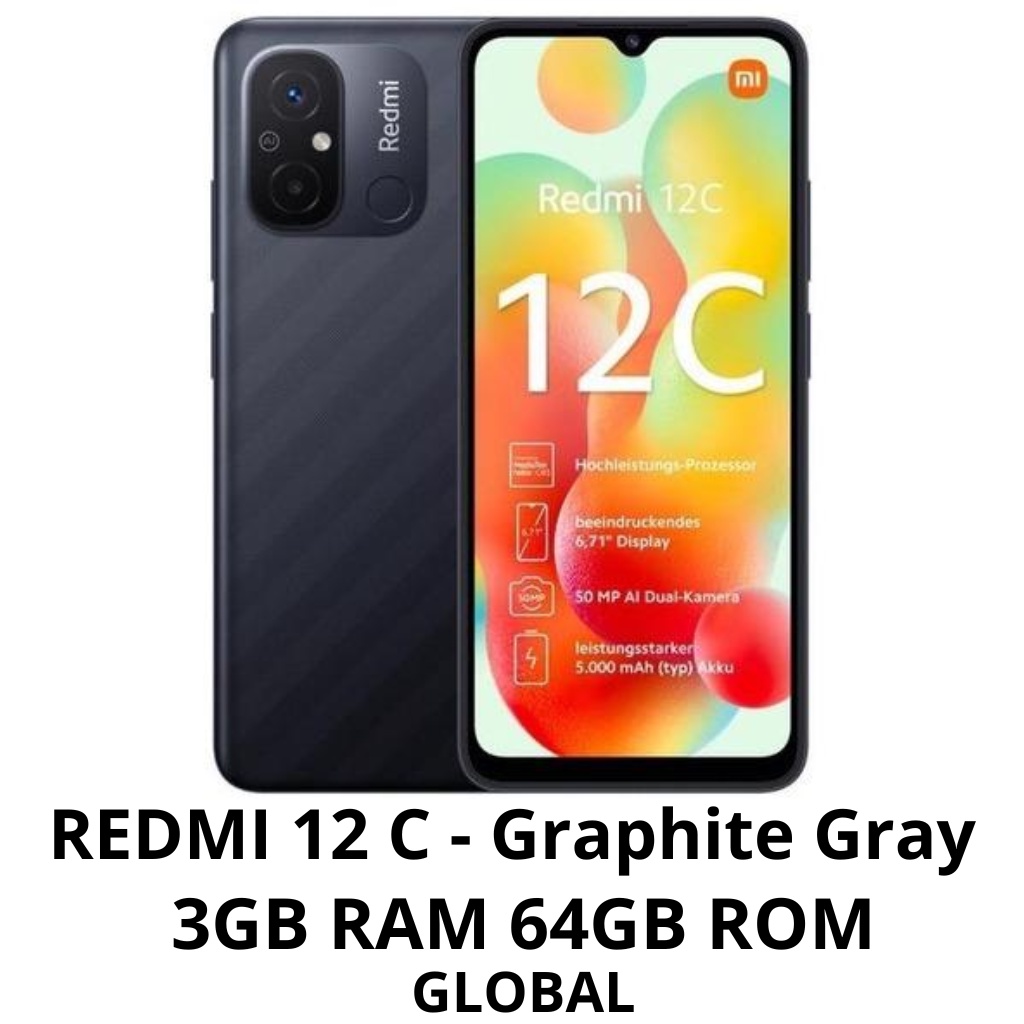 Celular Xiaomi Redmi 12C 64gb / 3gb Ram/dual Sim Graphite Gray (global) | Shopee Brasil