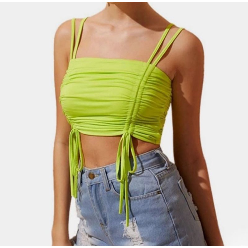 Cropped feminino canelado faixa Topper vários modelos | Shopee Brasil