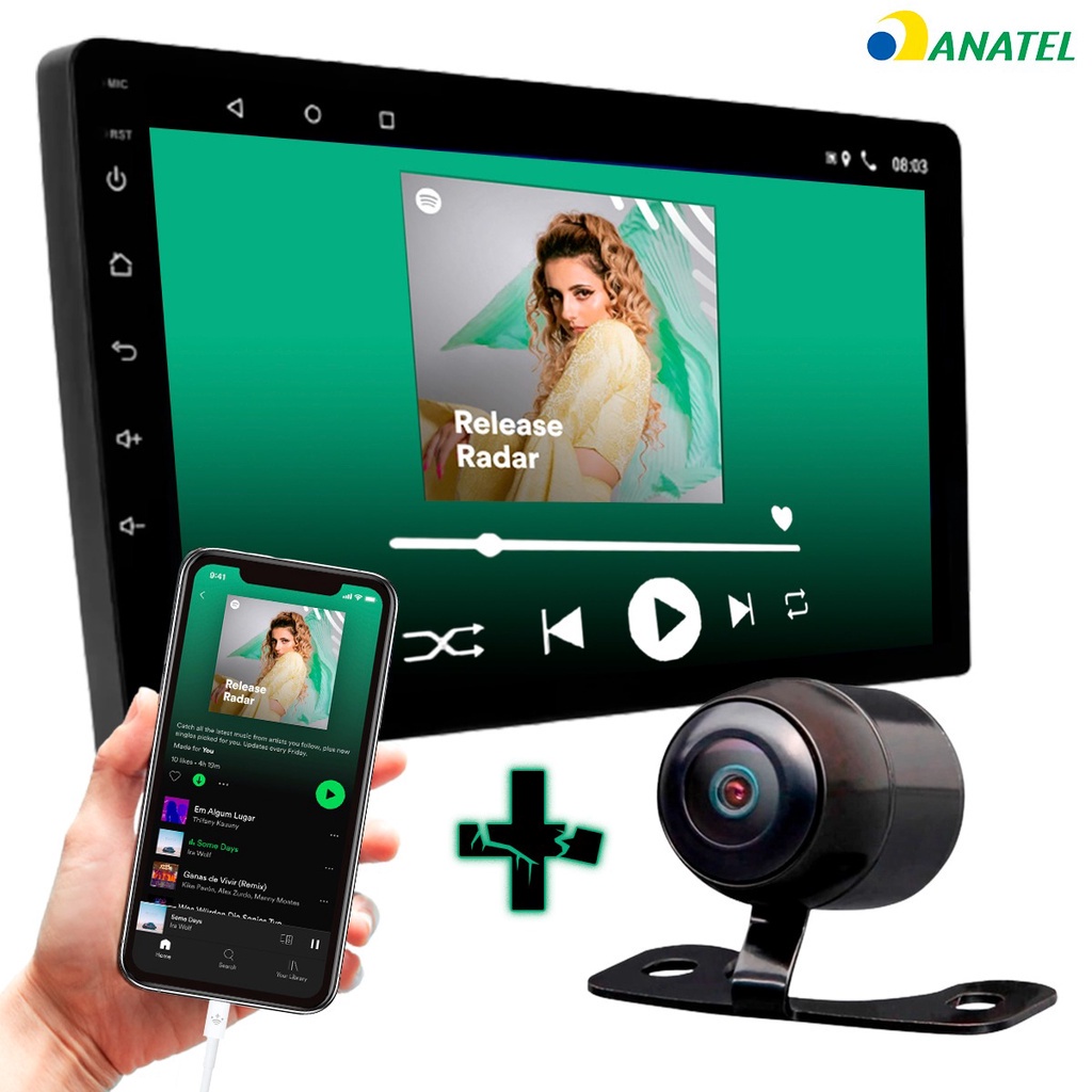 Multimidia Para Carros Bluetooth Usb Espelhamento 9 Polegadas | Shopee Brasil