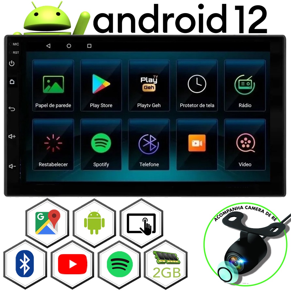 Central Multimidia Android 10 New Fiesta Gps Usb 2 Din 7 Pol | Shopee Brasil