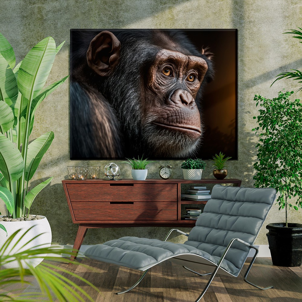 Quadro Deitado macaco foto realista natureza animais quarto sala hall ...