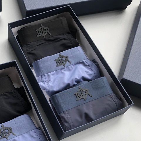DIOR Roupa Íntima Masculina s Seda Gelada Marca trendy boxer Sem ...