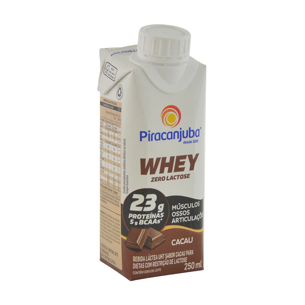 Bebida Sabor Cacau Com Whey Sem Lactose Piracanjuba 250 Ml | Shopee Brasil