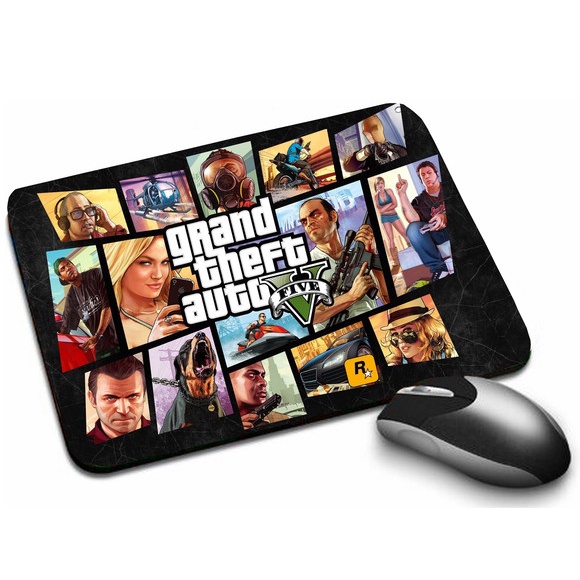 MousePad Pequeno 17x22cm Couro Deskpad Gamer Grand Theft Auto Gta V ...