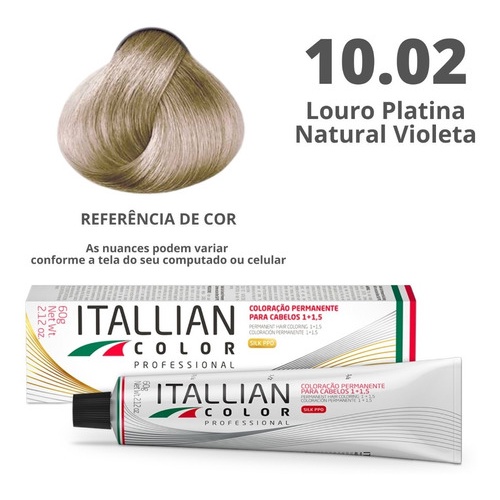 Coloração Permanente 10.02 Louro Platina Natural Violeta 60g | Shopee ...