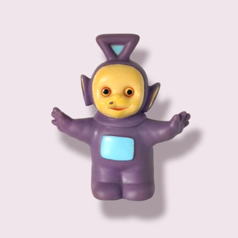 Boneco Teletubbies Tinky Winky de borracha | Shopee Brasil