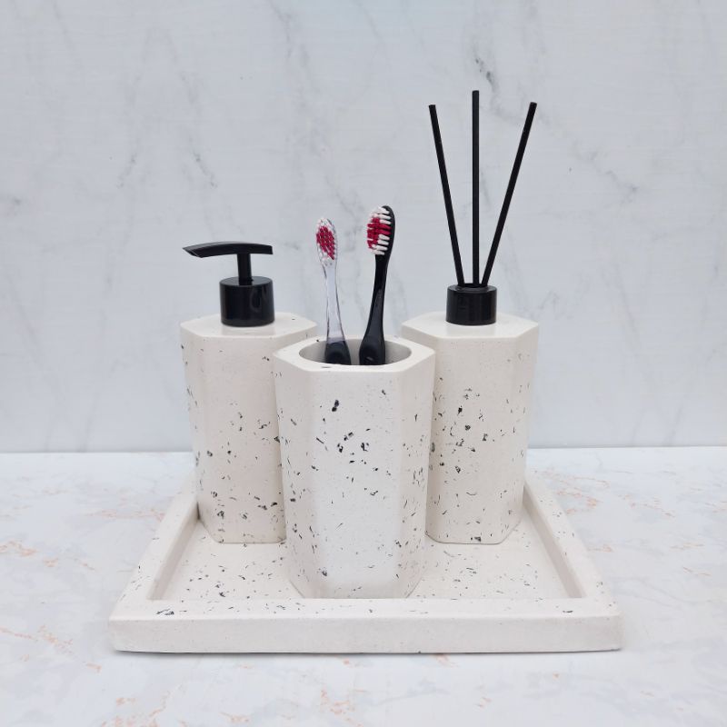 Kit Bora Bora para Lavabo ou banheiro em técnica granilite terrazzo ou ...