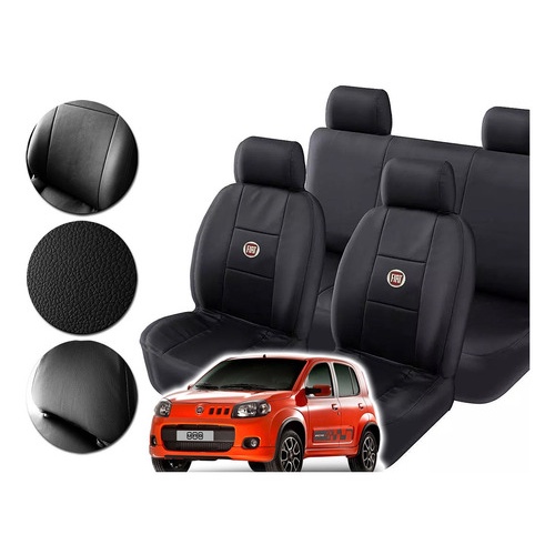 Capa De Banco Couro Uno Vivace Com Logo Fiat | Shopee Brasil