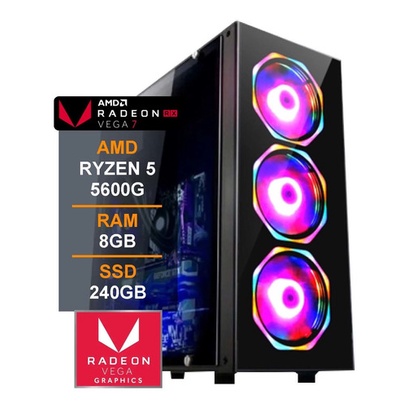 Pc Gamer Cpu Ryzen 5 5600g Vega 7 Ssd 240gb Memoria Ram 8gb - Desconto ...