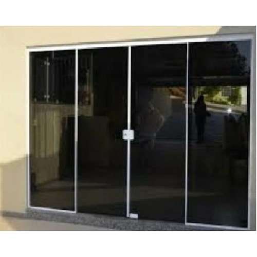 Porta De Blindex Alumínio Vidro Temperado 2,10 X 1,20 Fume | Shopee Brasil