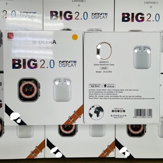 Fone De Ouvido i8 Ultra Smartwatch TWS 2 Em 1 BT Chamada BIG Smart Watch 2.0 Polegadas 49mm ...