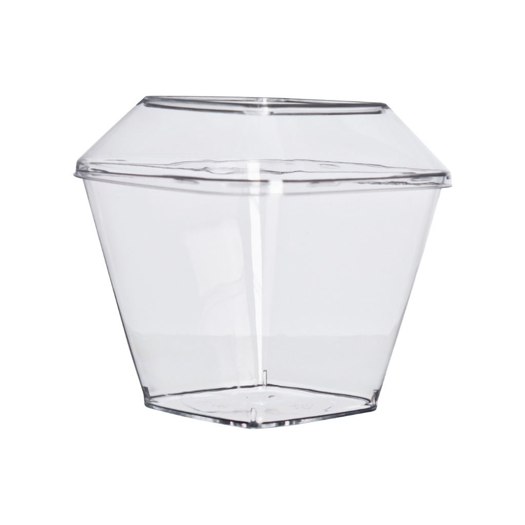 KIT POTE/TAMPA 180 ML STRAWPLAST ACRÍLICO CRISTAL P/ SOBREMESA DOCES E ...