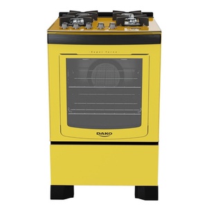 Fogão Dako Amarelo 4 Bocas Com Mesa De Vidro Dakolors Bivolt | Shopee Brasil
