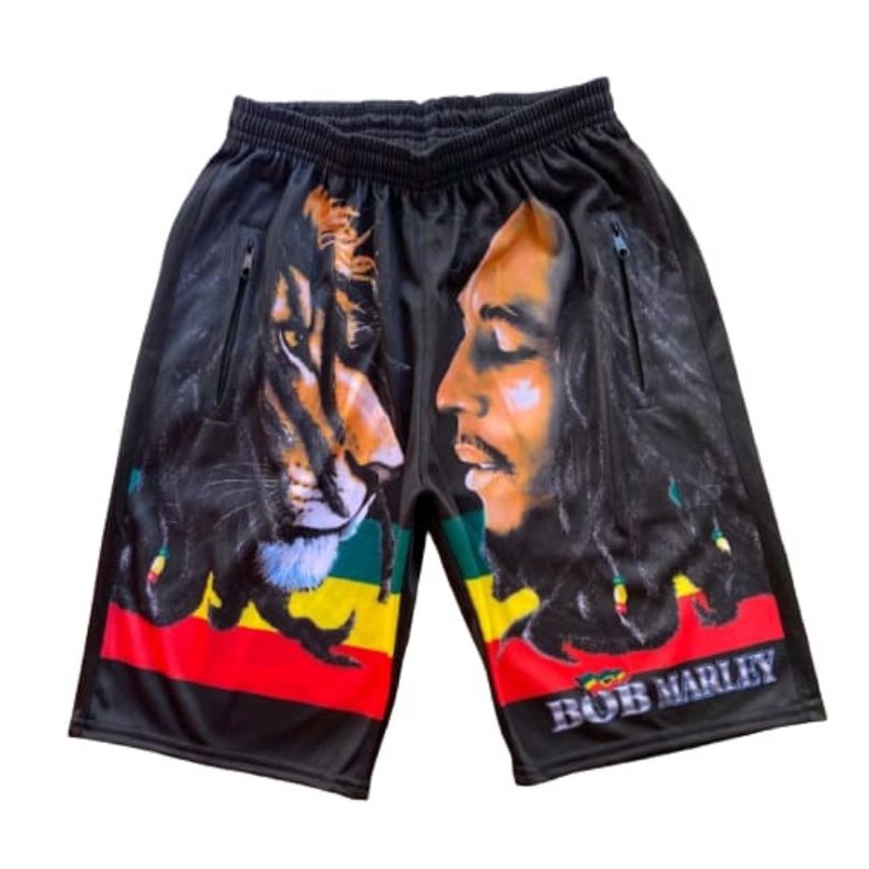 Bermuda Masculina Bob Marley, Bermuda masculina com bolso | Shopee Brasil