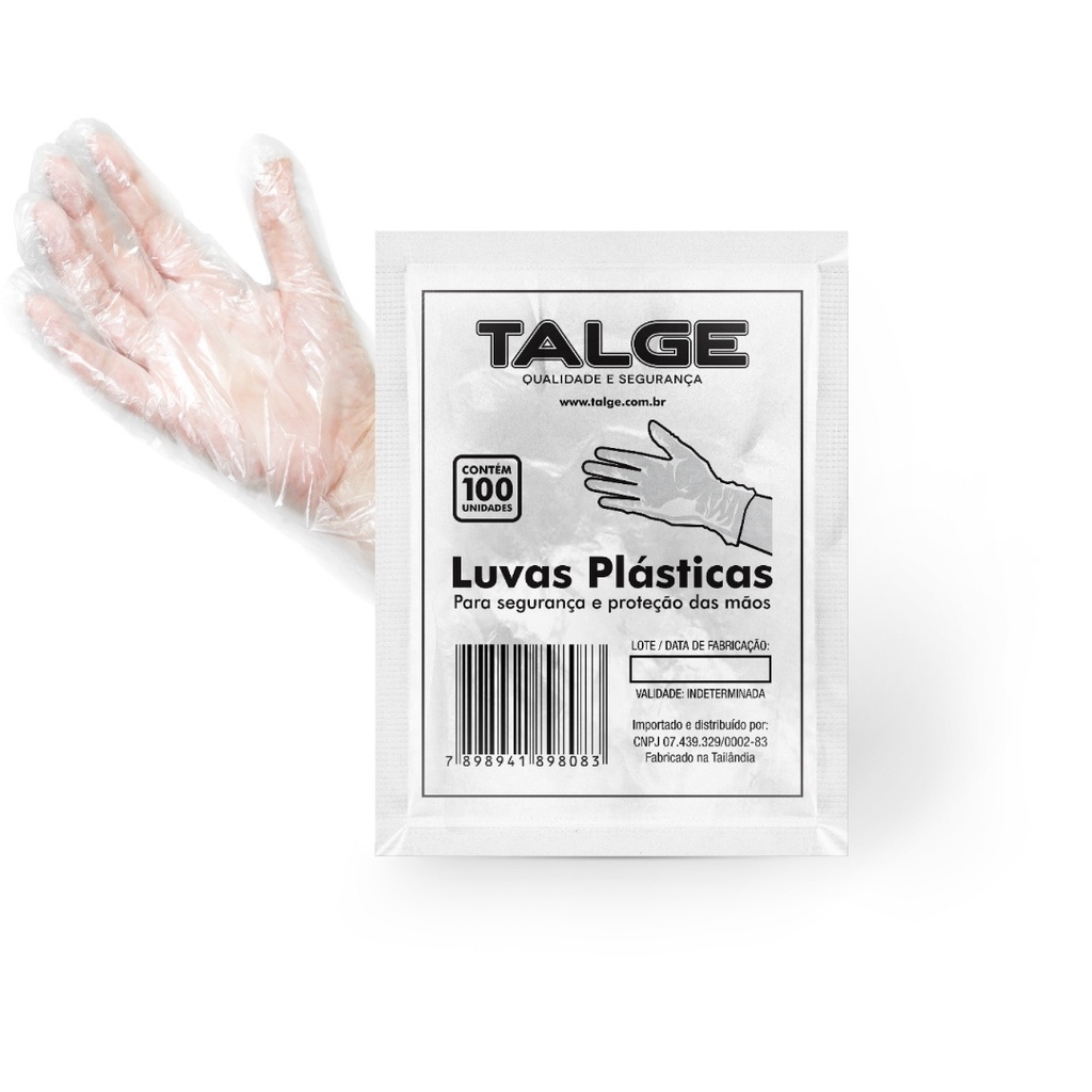 Luva Plástica Descartável Tam. Único Higiene 100 Und | Shopee Brasil