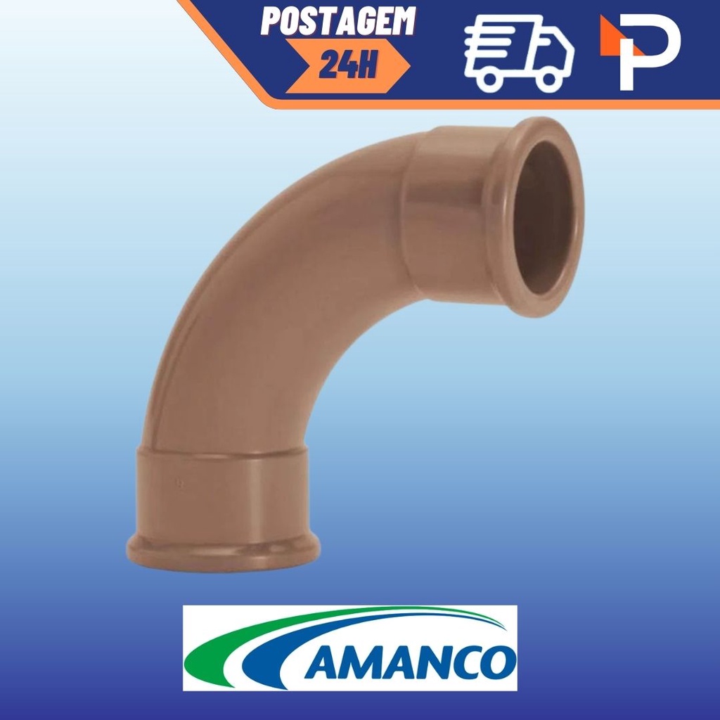 Curva Soldavel 90 x 32mm PVC Marrom Amanco | Shopee Brasil